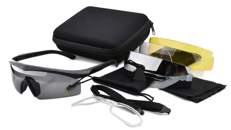 4 Lens High Strength Goggles Tactical Anti Fog Lens Ballistic Googles ...