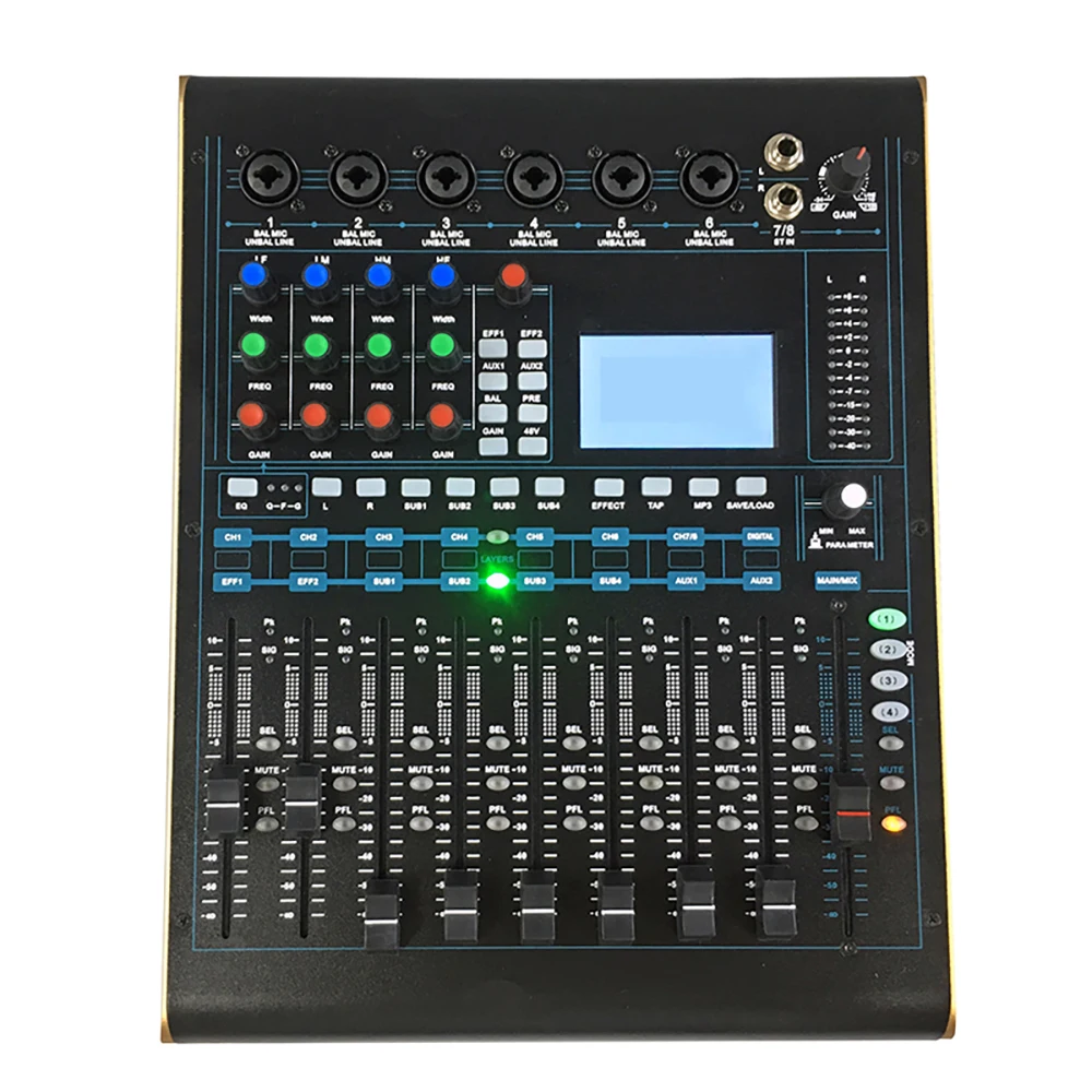 Biner Factory Direct Professional 12 Channel Audio Mixer Digital Dj ...