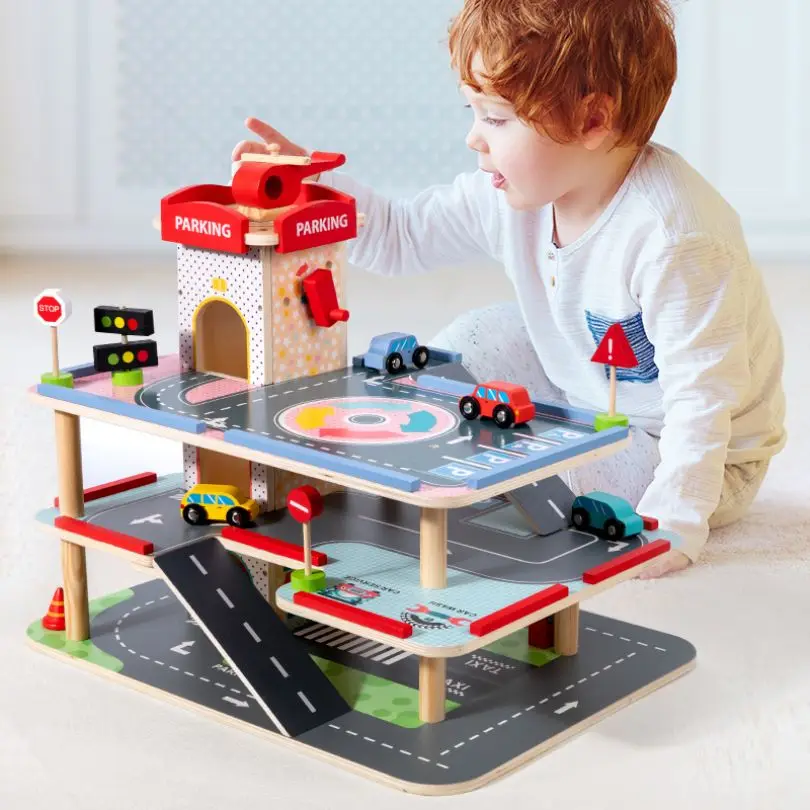 Autogaragen - Educational Three Layers Service Station Toy