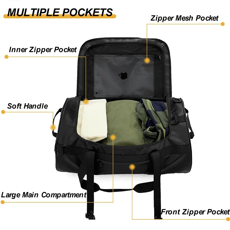 30L 60L 90L PVC Tarpaulin Sports Gym Bag - Durable & Waterproof