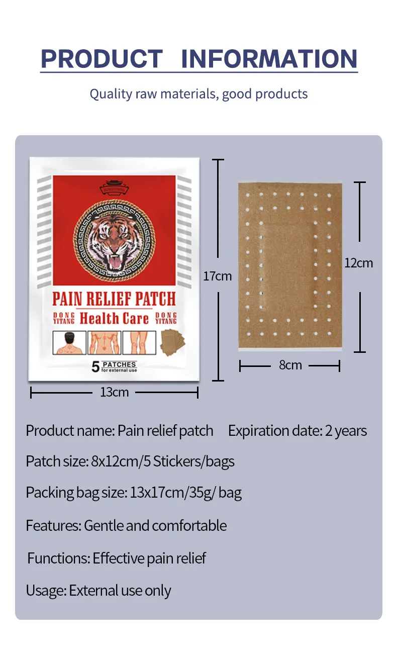 Wholesale Body Back Lumbar Knee Muscle Arthritis Tiger Pain Patch - Buy ...