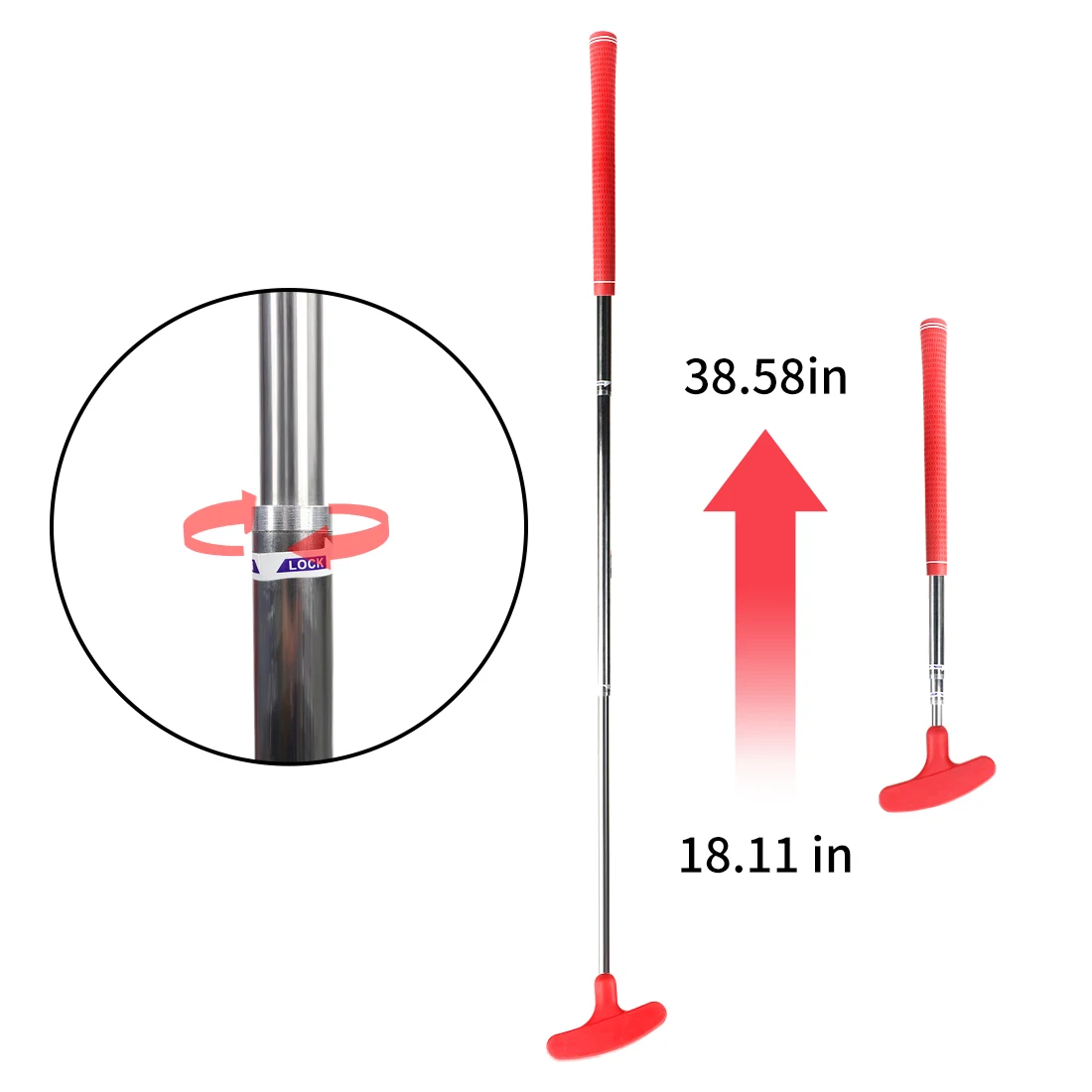 Adjustable Golf Putter Red Color Two-way Double Sides Golf Club Putter ...