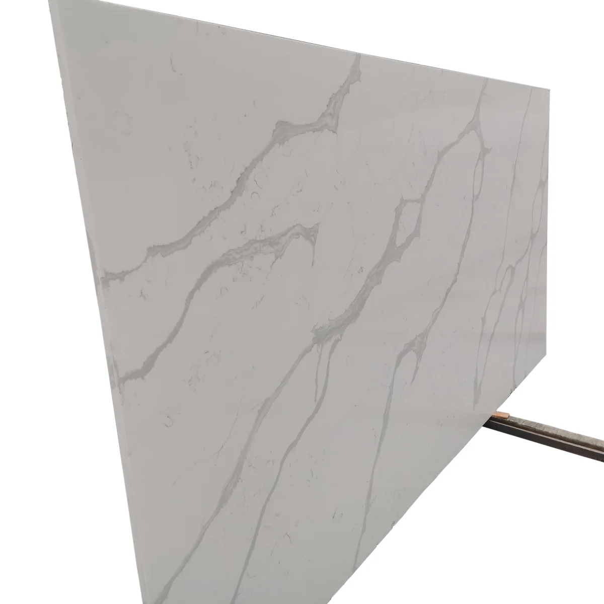 Polished 18mm Calacatta White Quartz Slab Countertop Artificial Quartz ...