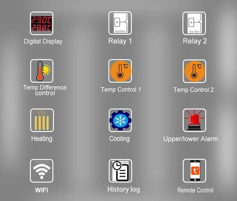 Tuya WIFI Dual Temperature Sensor - Smart Thermostat Controller