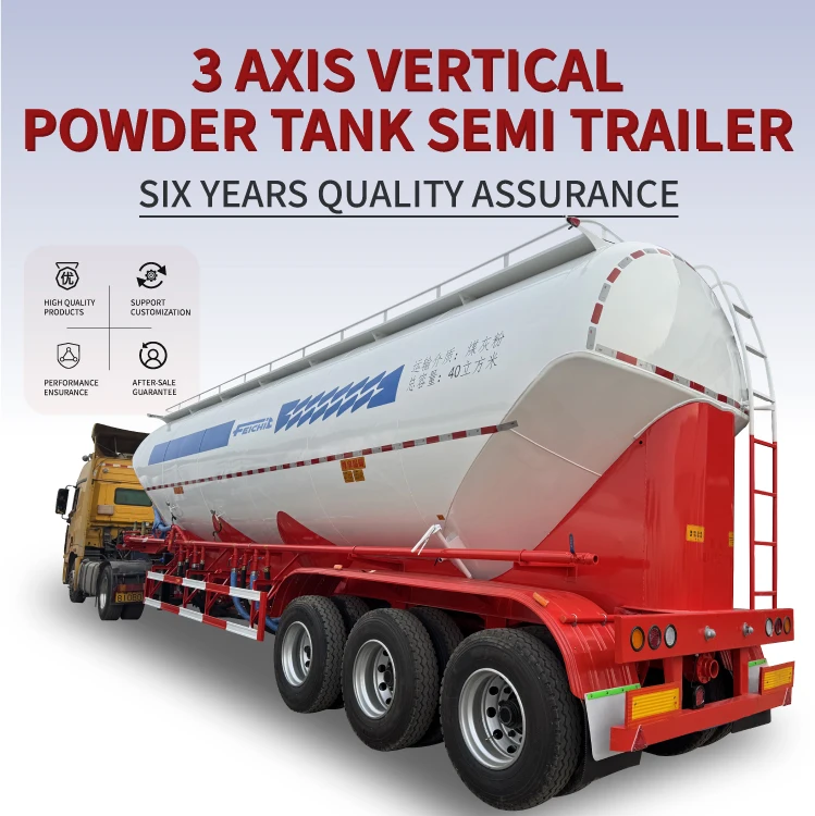 Heavy Duty Fly-Ash Tanker Trailer 40cbm with Air Compressor Bulk Cement ...