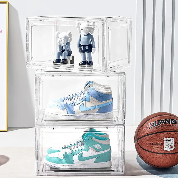 Collapsable Shoe Rack Storage Organizer Transparent Shoe Box Stackable ...