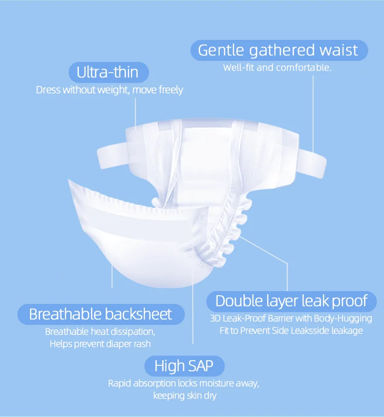 Absorbent Breathable Baby Diaper Brand Name Light and Thin Nappies ...