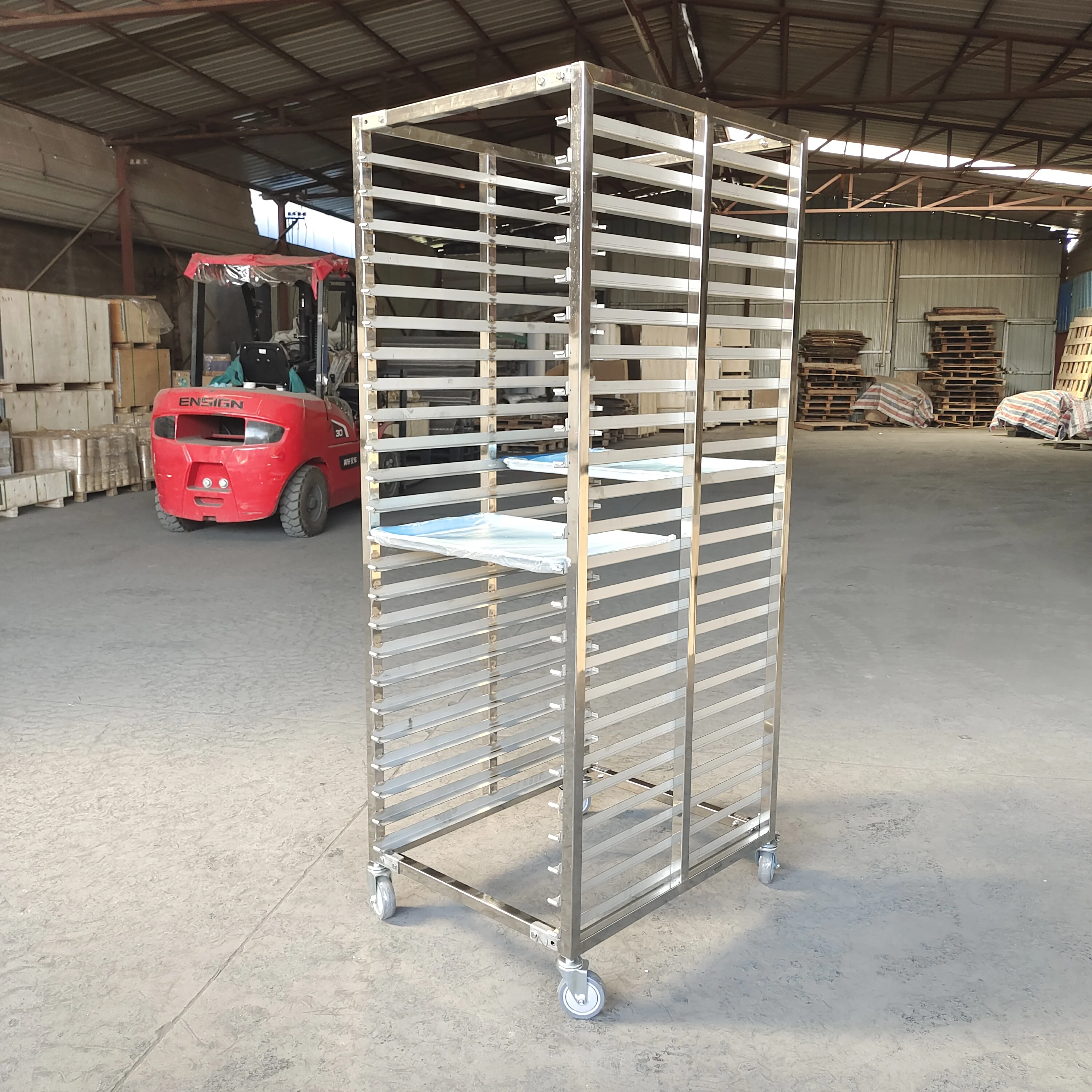 Stainless Steel Baking Tray Rack Trolley - Food Grade