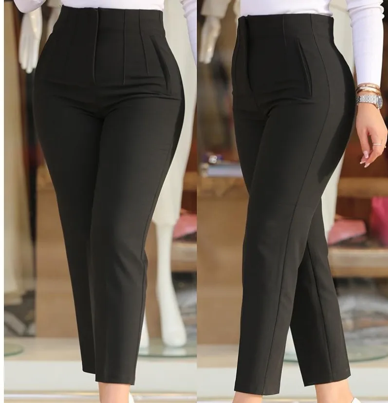 Wholesale Casual Solid Color Plus Size 2xl Slim Fit Pleated Waist ...