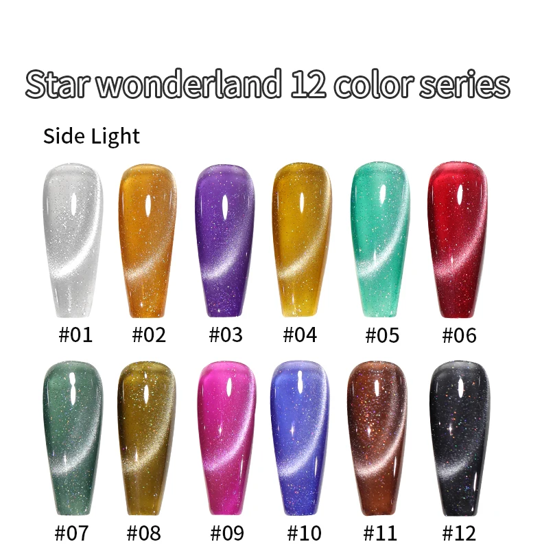 Oem 12 Colors White Moonlight Cateye Gel Polish Aurora Pearl Cateye Gel ...