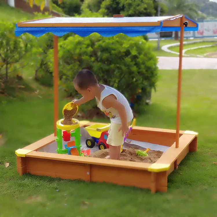 Outdoor Wooden Garden Little Sand Pit Children Sand Box For Kids Family ...