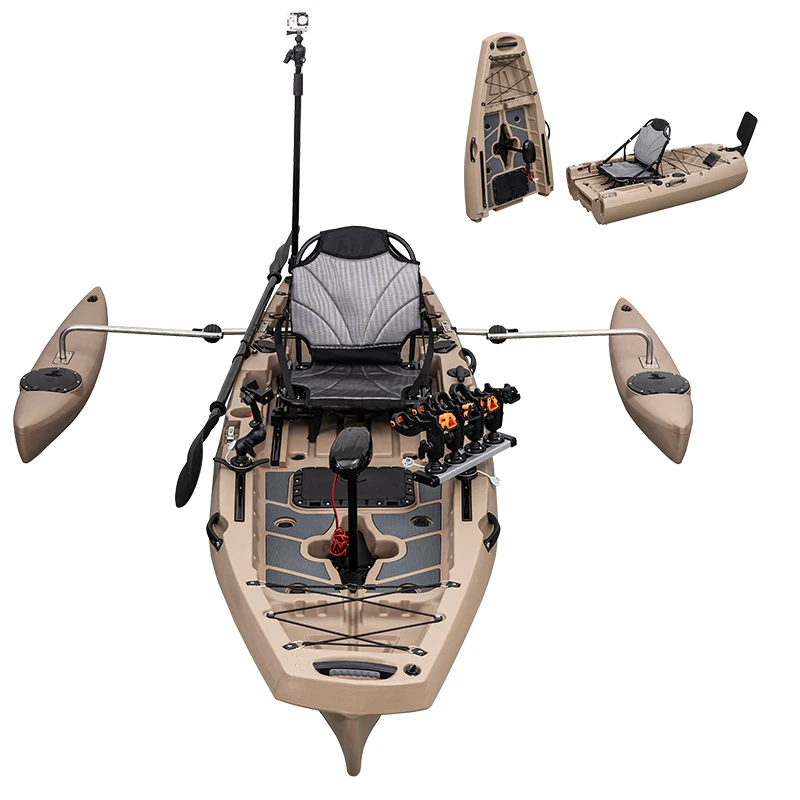 Modular Kayak Travel Friendly Pedal Drive or Electric Motor Kayak LLDPE ...