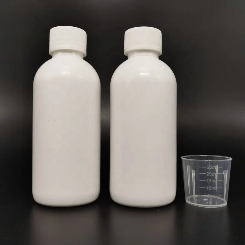 200cc White Lean Bottle Cough Syrup with Screw Cap - Lab Liquid ...