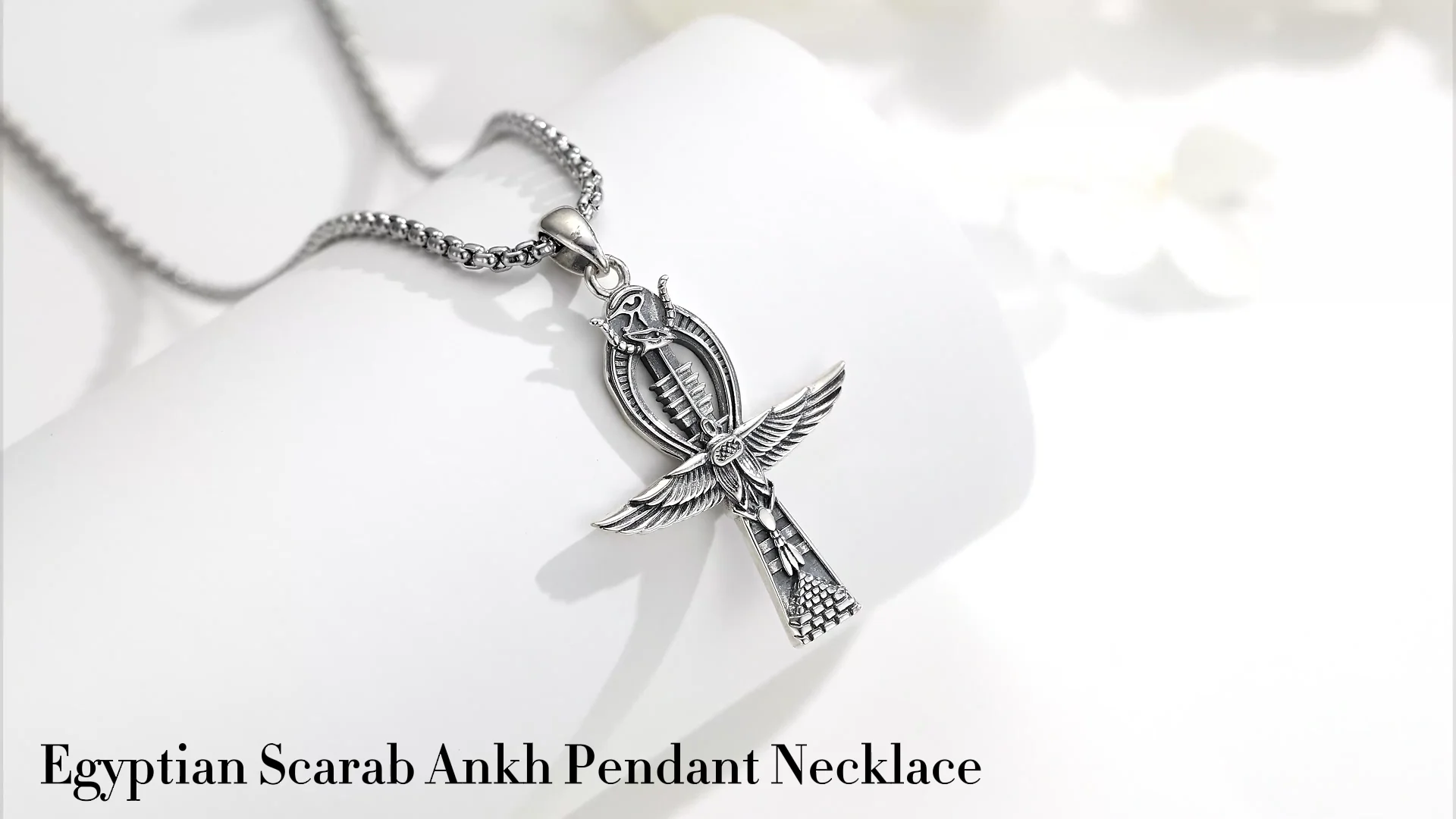 Merryshine Ancient Egyptian Jewelry 925 Sterling Silver Jesus Cross Men ...