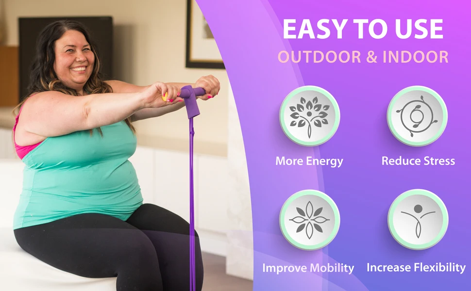 Multifunctional 4 Tubes Latex Foot Pedal Resistance Bands