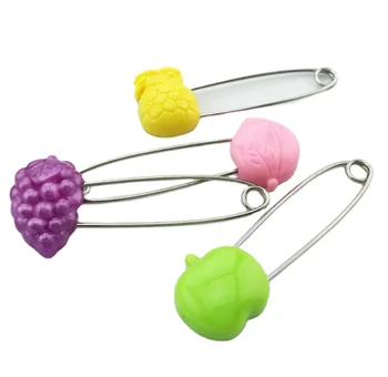 Cartoon Anti-rebound Safety Pin Stainless Steel Fruit Animal Smiley ...