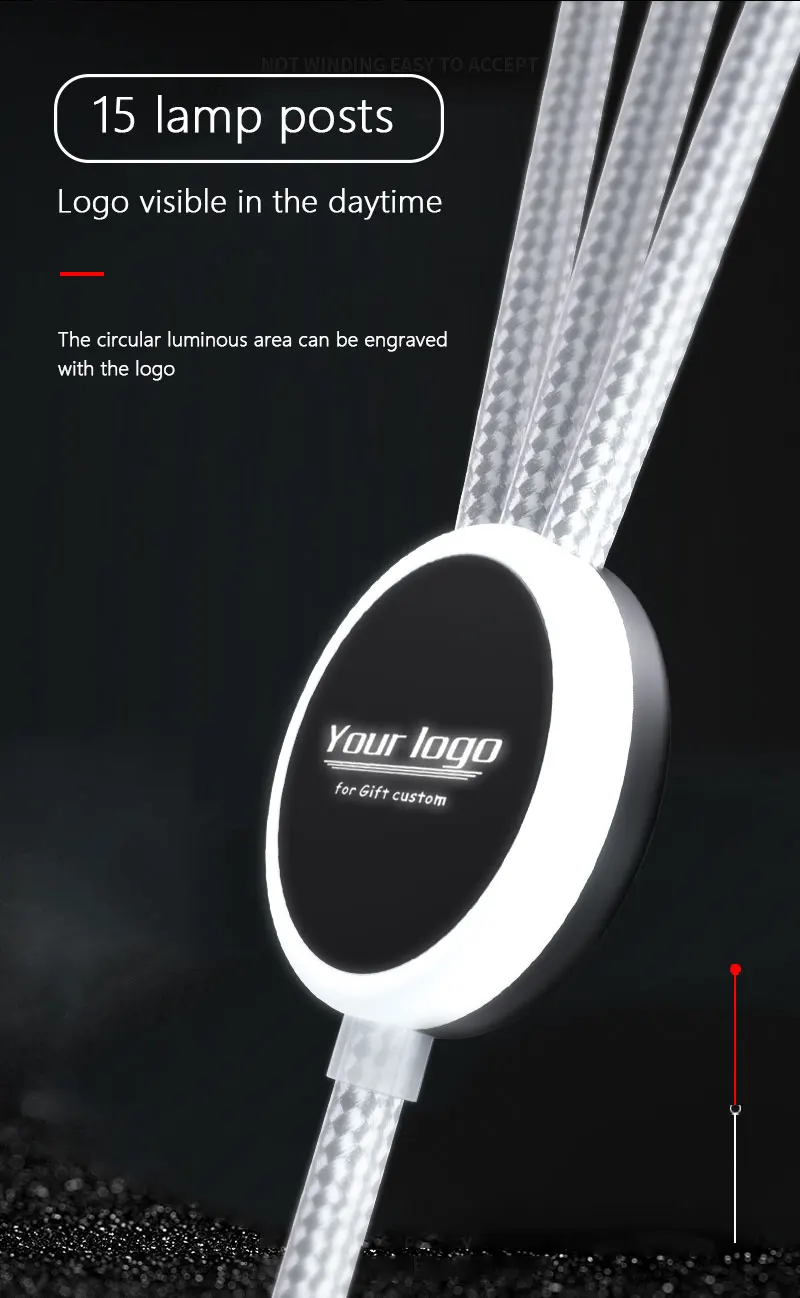 Custom Glow Multi Phone Charger - Fast Charging 5 in 1 Cable