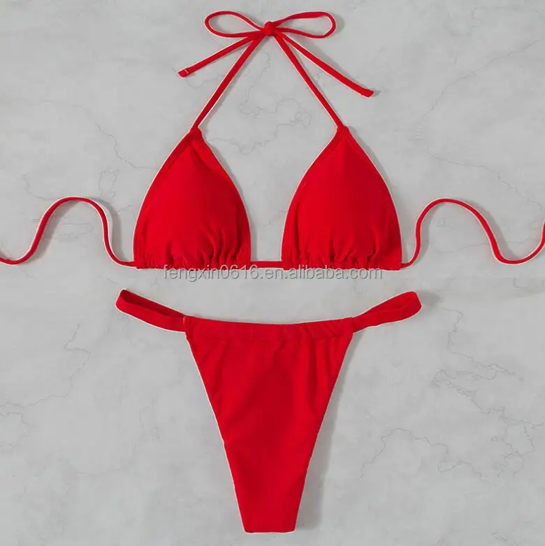 Just Arrivals Stock 4colors Triangle Top With Pad Swimsuit Sexy Ladies ...