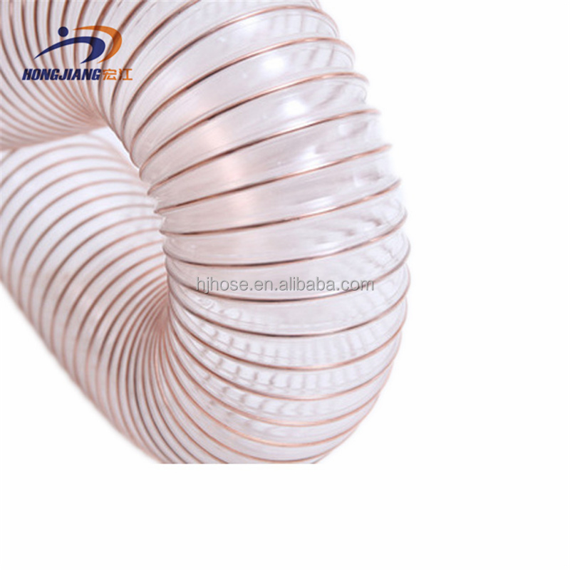 Flexible Copper Steel Wire Transparent PU Ducting Hose