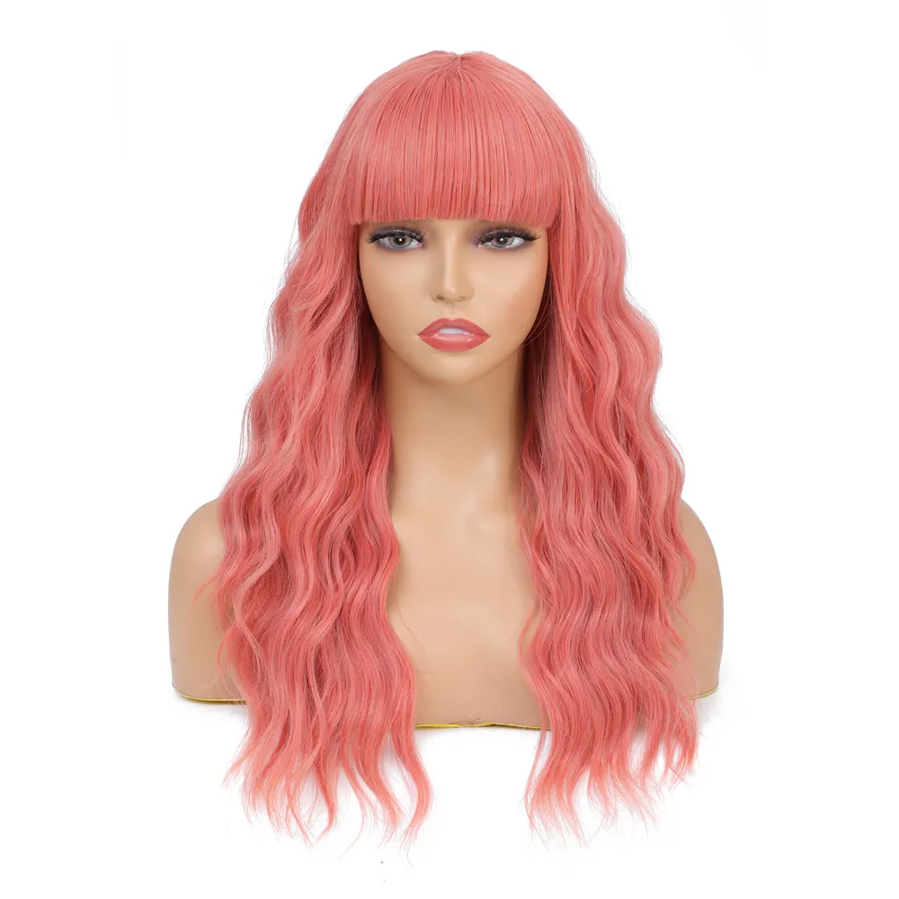 X-tress Pink Blonde Color Wavy Wig Synthetic Machine 20 Inches Heat ...