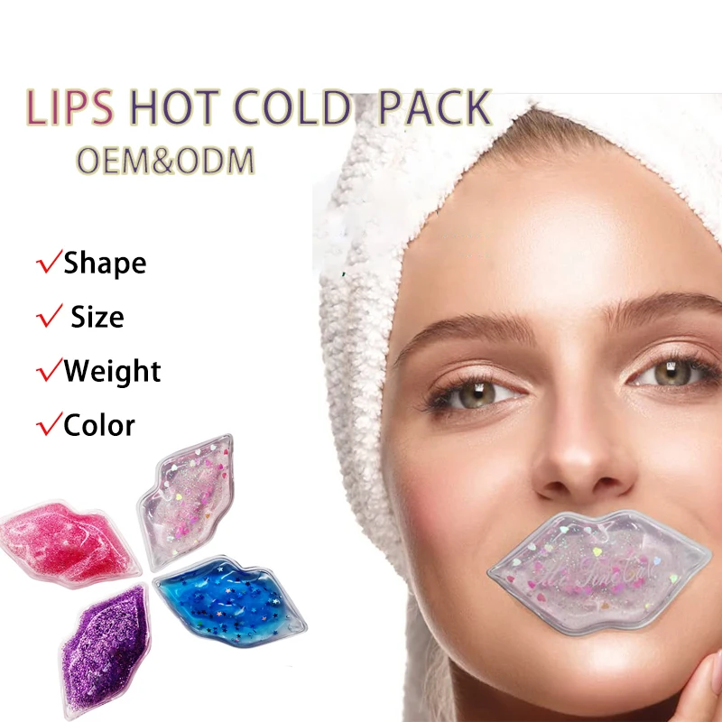 Reusable Lip Shaped Hot and Cold Bead Pack Aesthetics Lip Coolers Ice ...