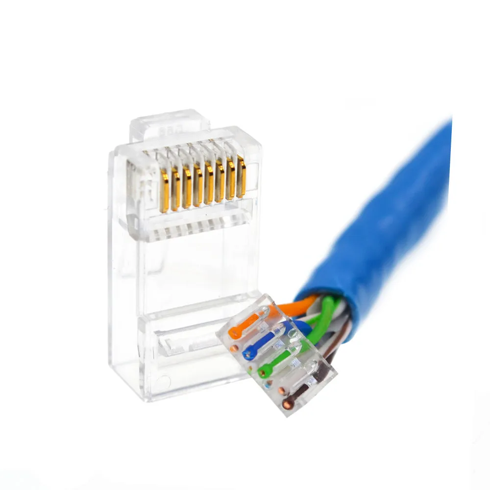 Cat6 Gold-Plated Connector UTP Cat6 RJ45 Connector With Guide Crystal ...