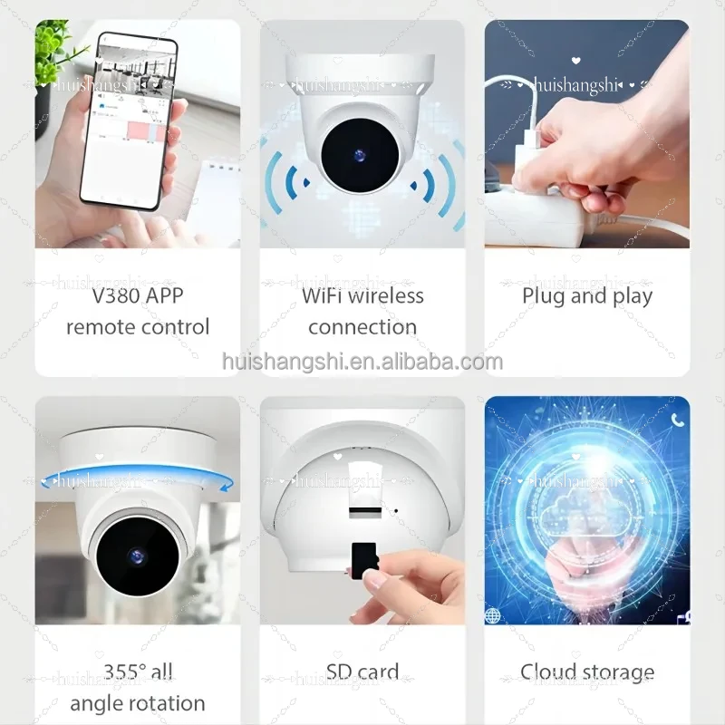 V380 Pro 5MP Wireless IP Camera with Night Vision & Audio