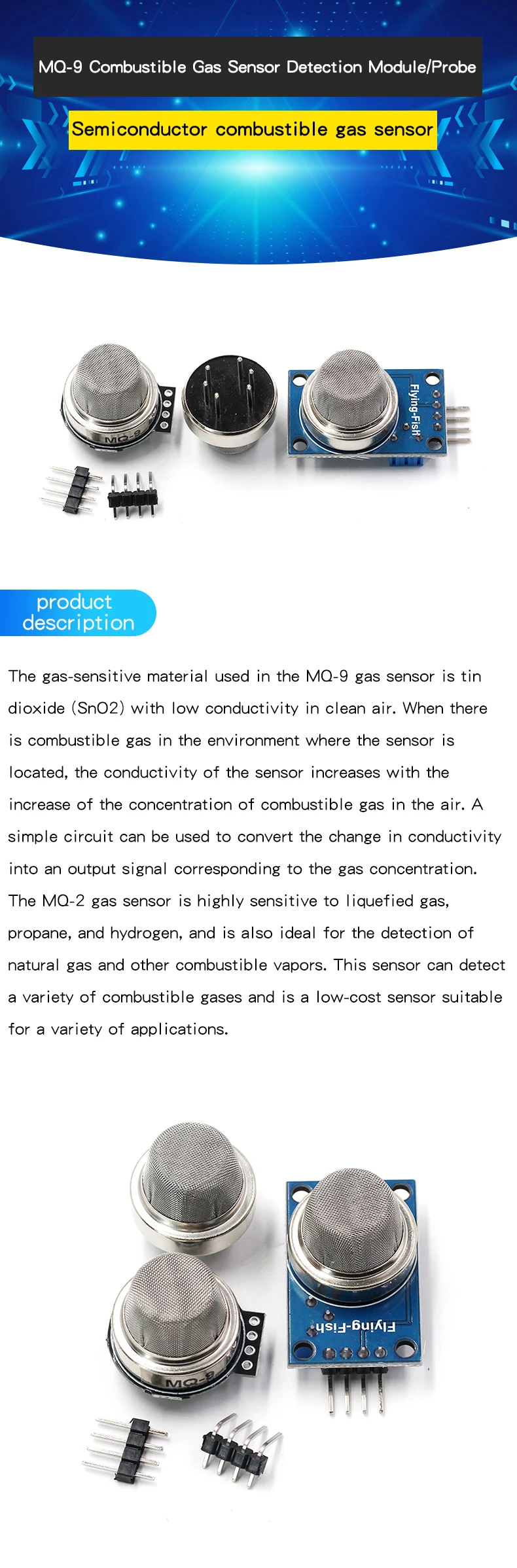 Detection Smoke methane liquefied Gas Sensor Module MQ9 Detecting Smoke ...