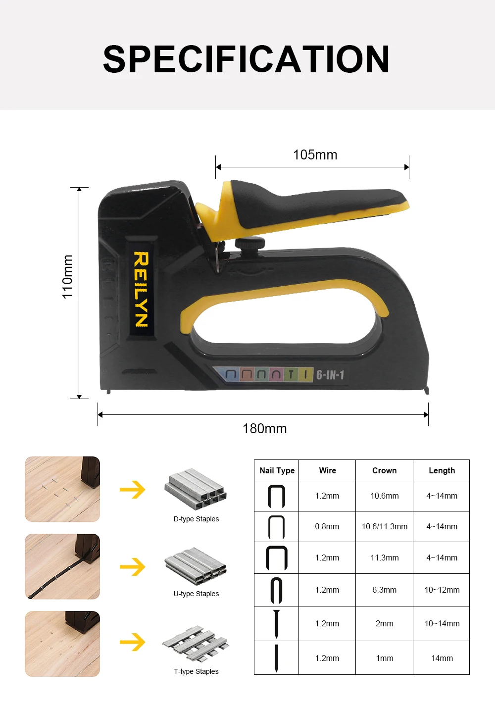 6-way Heavy Duty Wood Stapler Machine Manual Deli Desktop Stapler ...