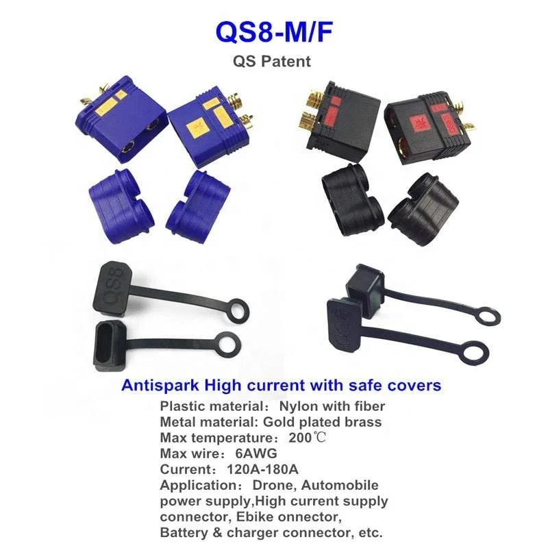 QS8-S Heavy Duty Battery Connector - Anti-Spark Gold Plug