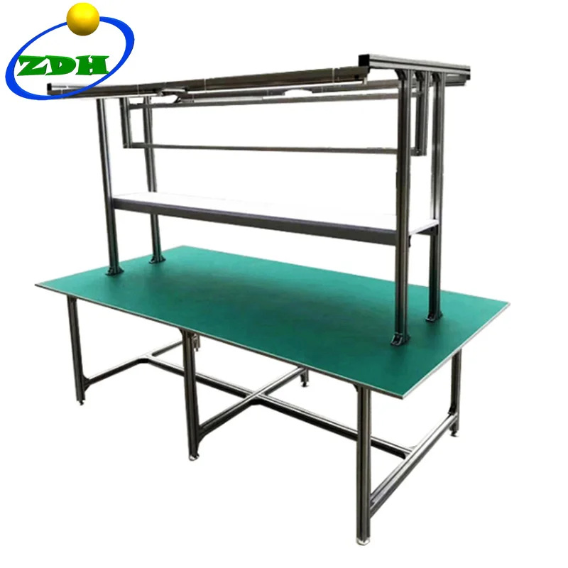 Industrial Assembly Line Working Table Workbench With Led Lighting ...