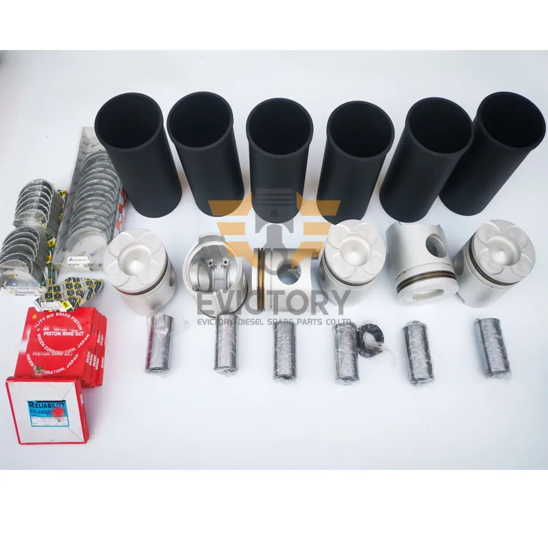For Mitsubishi Forklift Engine 6d24-t Rebuild Kit Piston Liner Cylinder ...