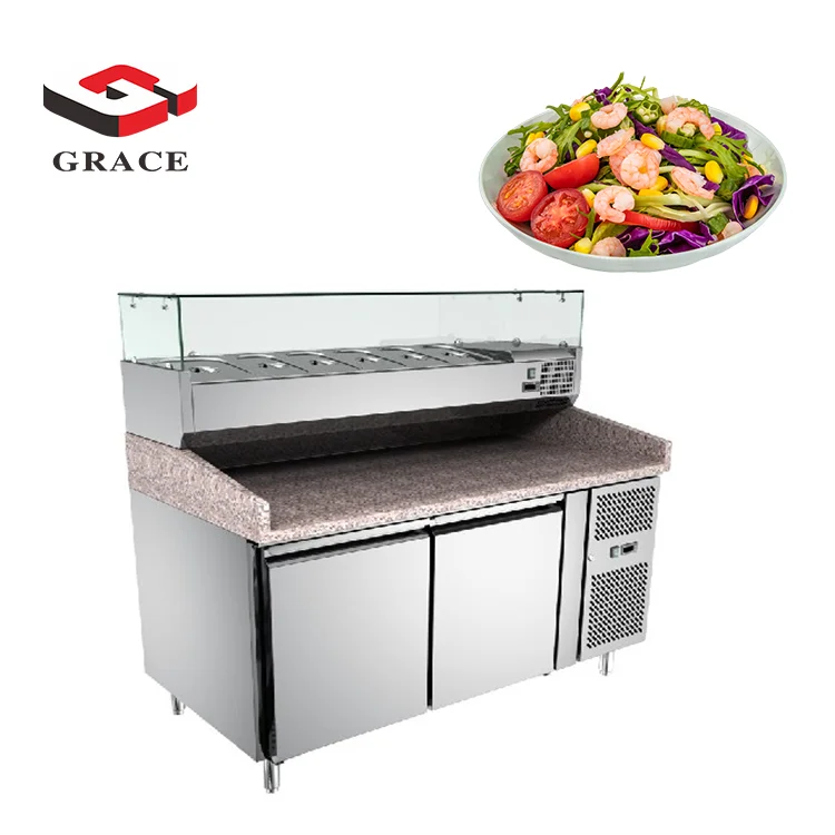 Customizable Salad Bar Counter with Refrigerated Stainless Steel ...
