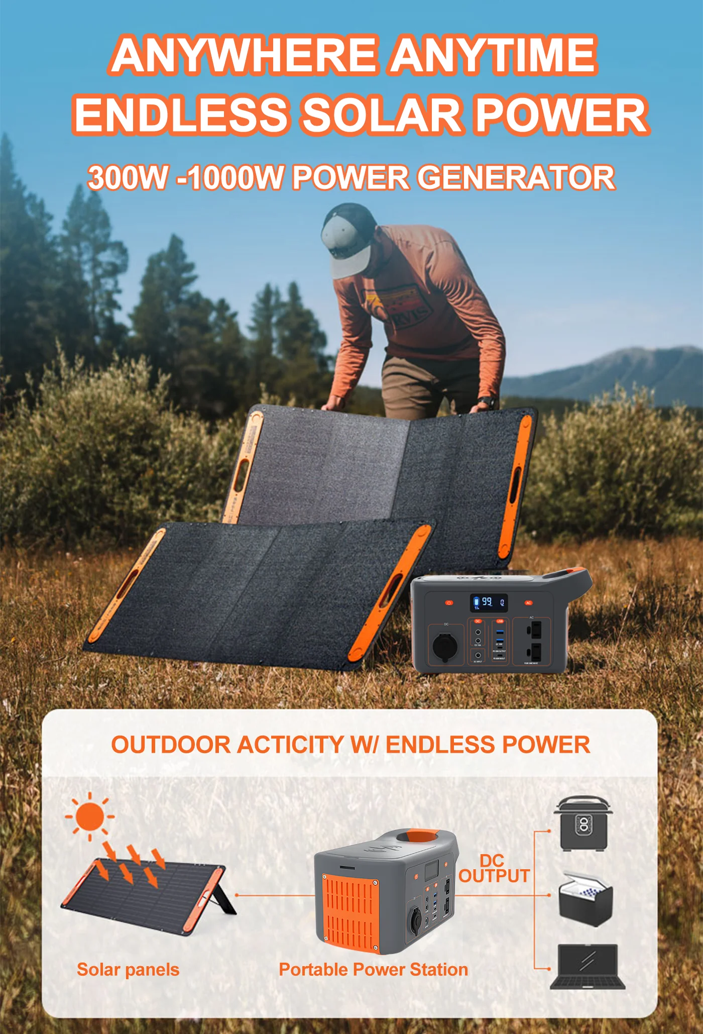 Solar Generator 300w 600w 1000w 2000w 220v Lithium Battery Solar Jackery Portable Power Bank ...