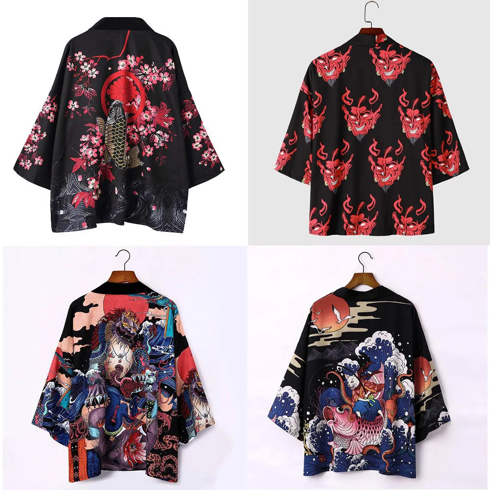Summer Samurai Traditional Kimono Japanese Anime Clothes Cardigan ...