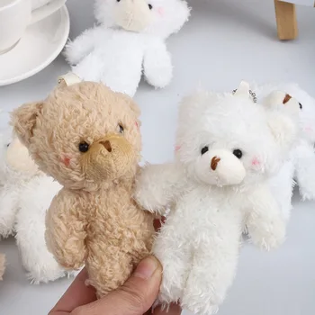 Mini Small Soft Teddy Bear Plush Keychains Toys Stuffed Animal Toys Kawaii Bear Plushie Keychain ...
