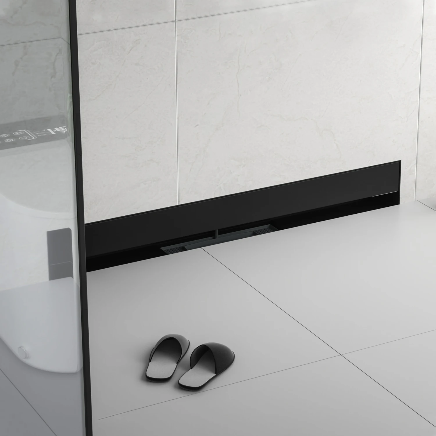NEODRAIN Innovative Embedded Wall Mounted Black Stainless Steel Linear ...