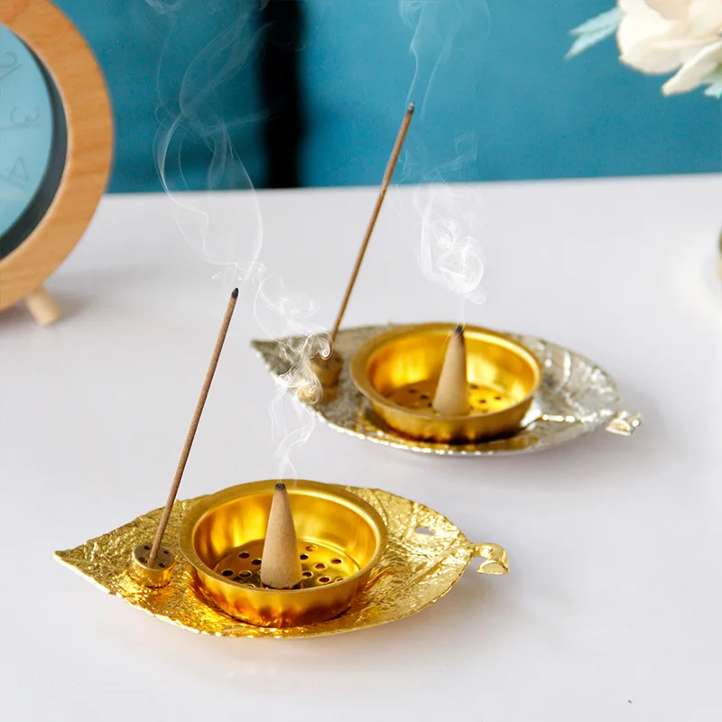 Middle East Metal Small Incense Burner Arabic Gold Leaf Tray Religious ...
