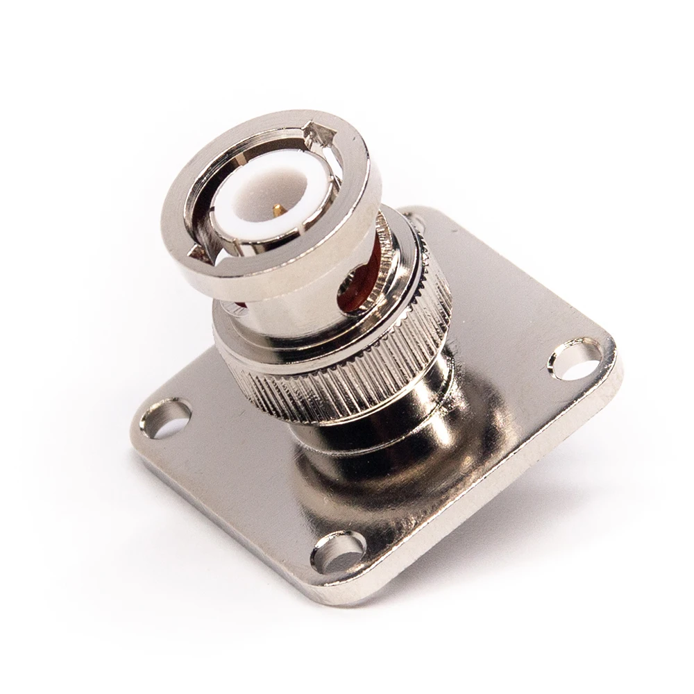Straight Bnc Male Connector With 4 Hole Flange Mount - Buy Rf Connector ...
