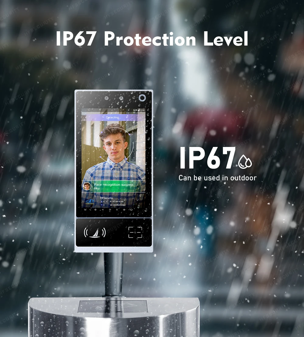 Hfsecurity Fr08 Ip67 Industrial Biometric Android Time Attendance Free Cloud Software Facial ...