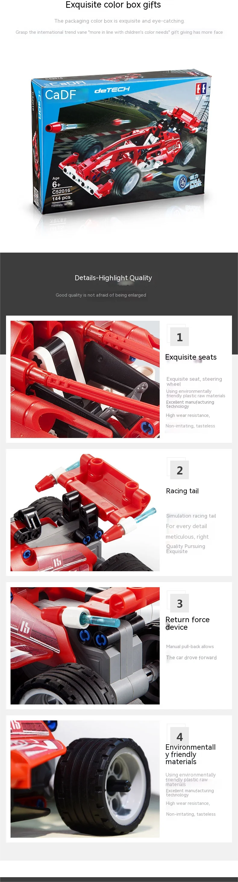 Cada C52016 Ferri Red F1 Car Build Sports Racing Car Rc Building Set ...