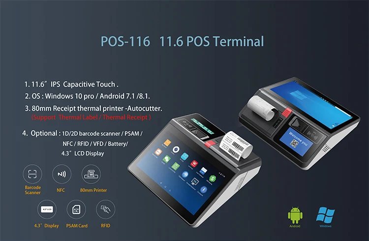 Jassway Mini Android Pos System Terminal - All in One Tablet