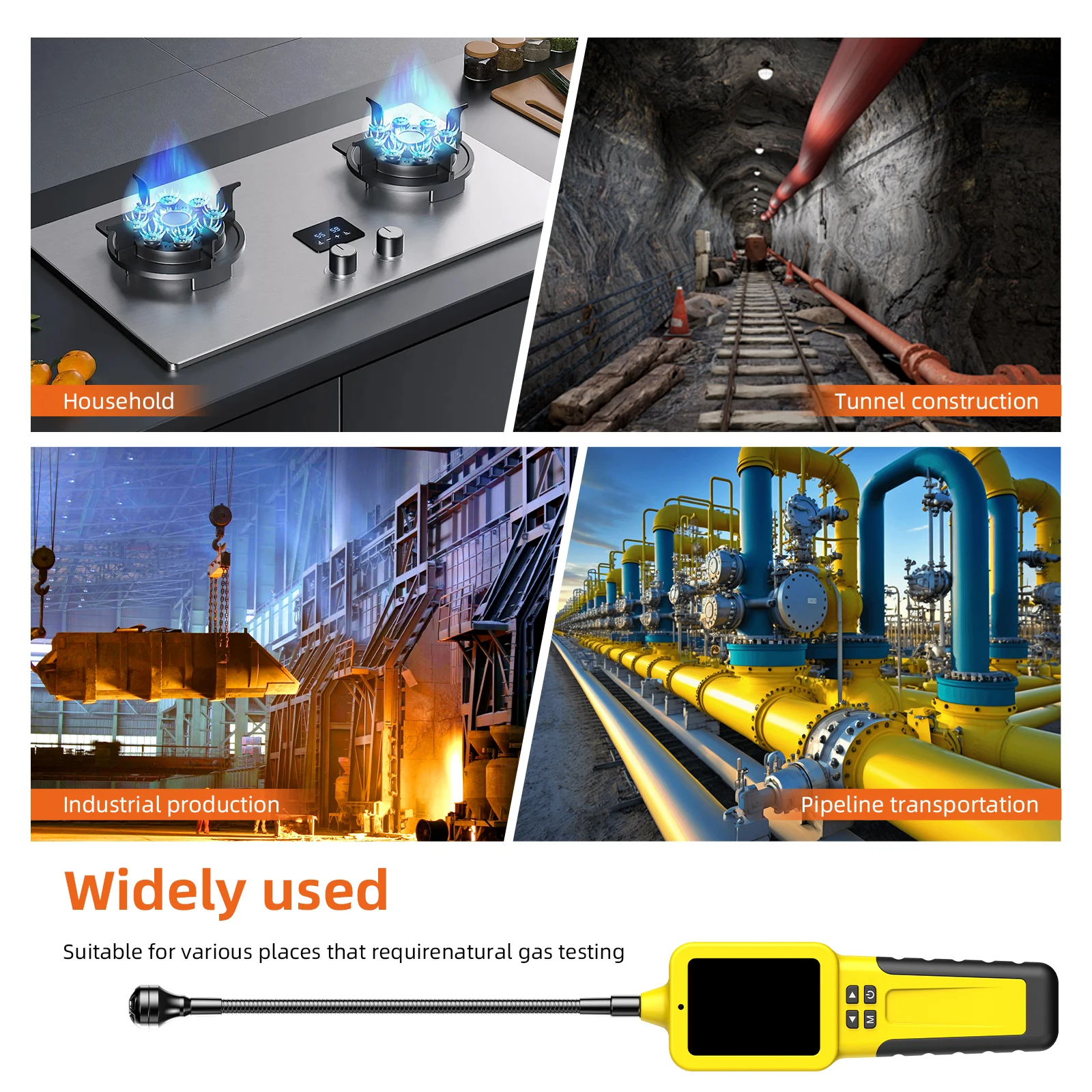 Single Gas Detector Portable Biogas Analyzer With External Sampling ...
