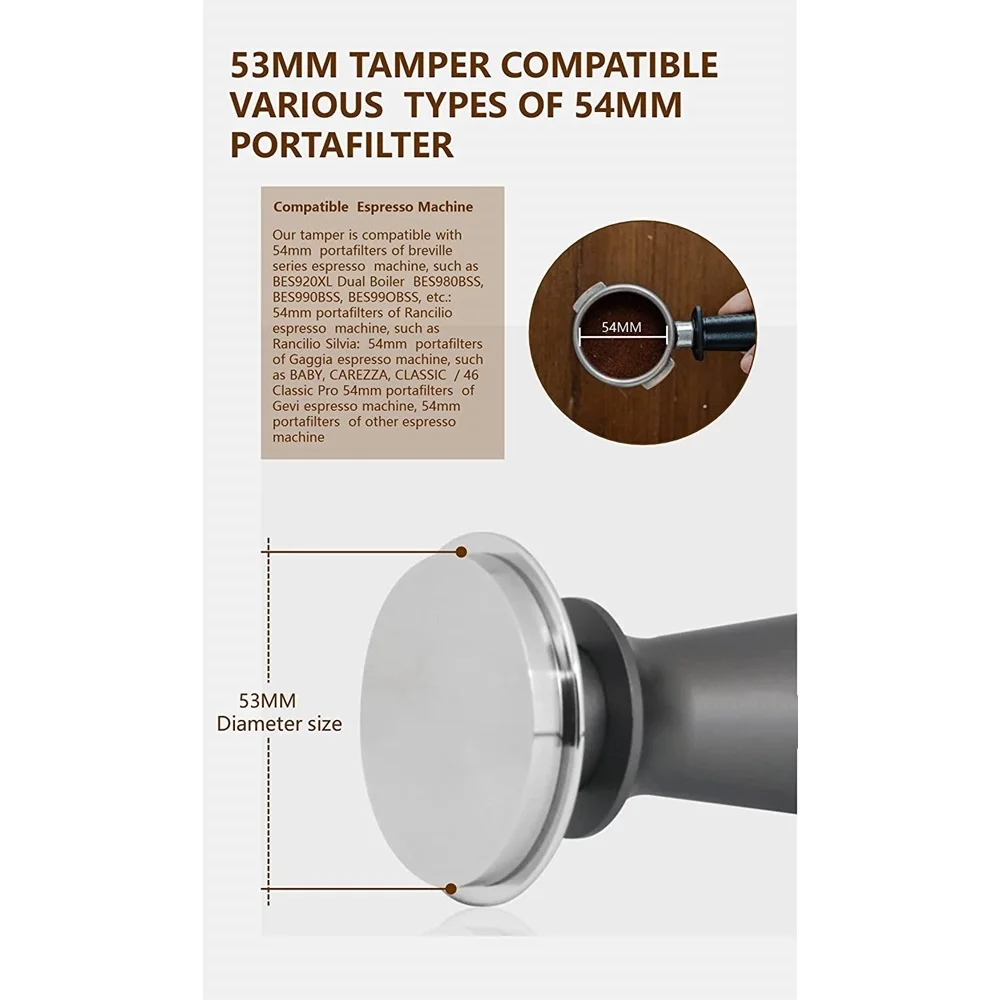 Stainless Steel Coffee Beans Tamper - Custom Logo 51 53 58mm