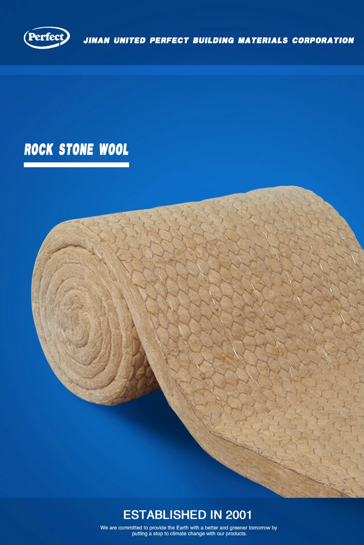 Thermal Insulation Rock Mineral Wool Blanket With Wire Mesh - Buy Stone ...