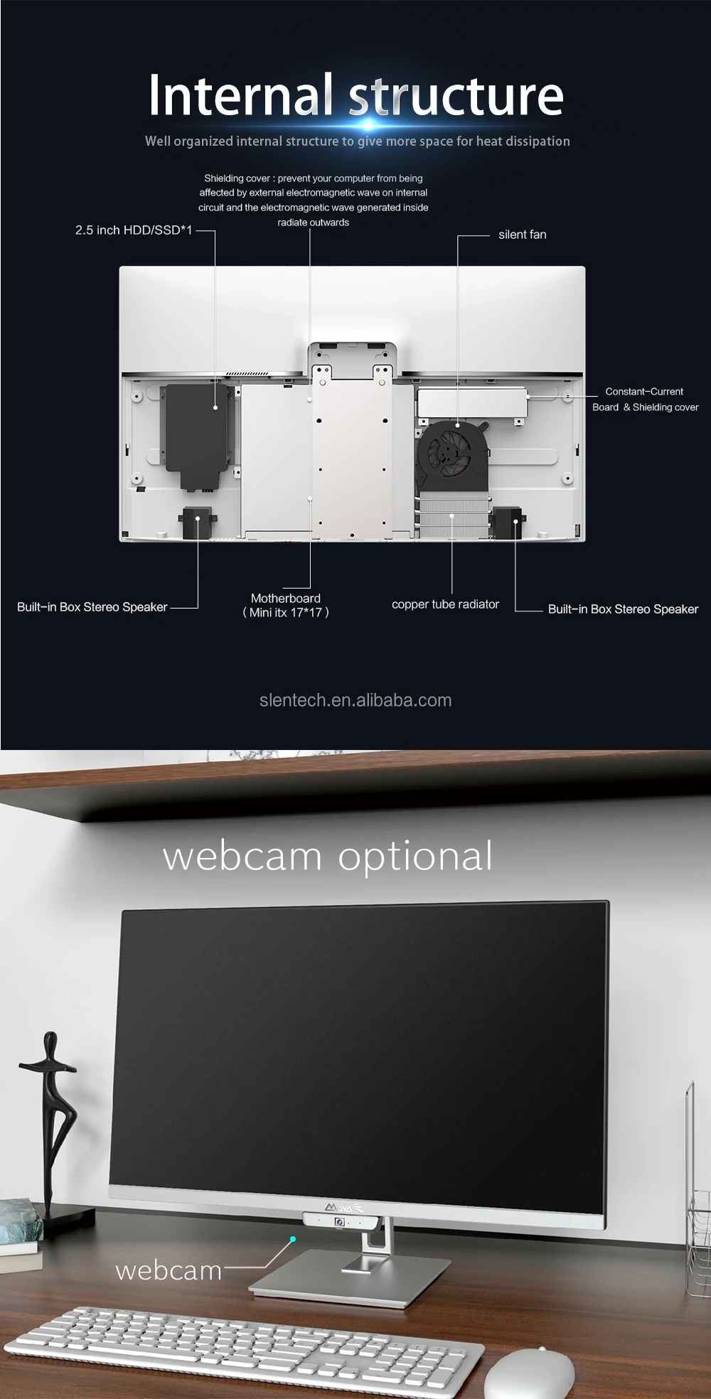 21.5 23.8 Inch Aio Personal Custom Desks Gaming Office Home Use All In ...