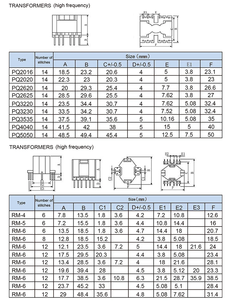 EE8.3 Ferrite Core Flyback Transformer - High Frequency