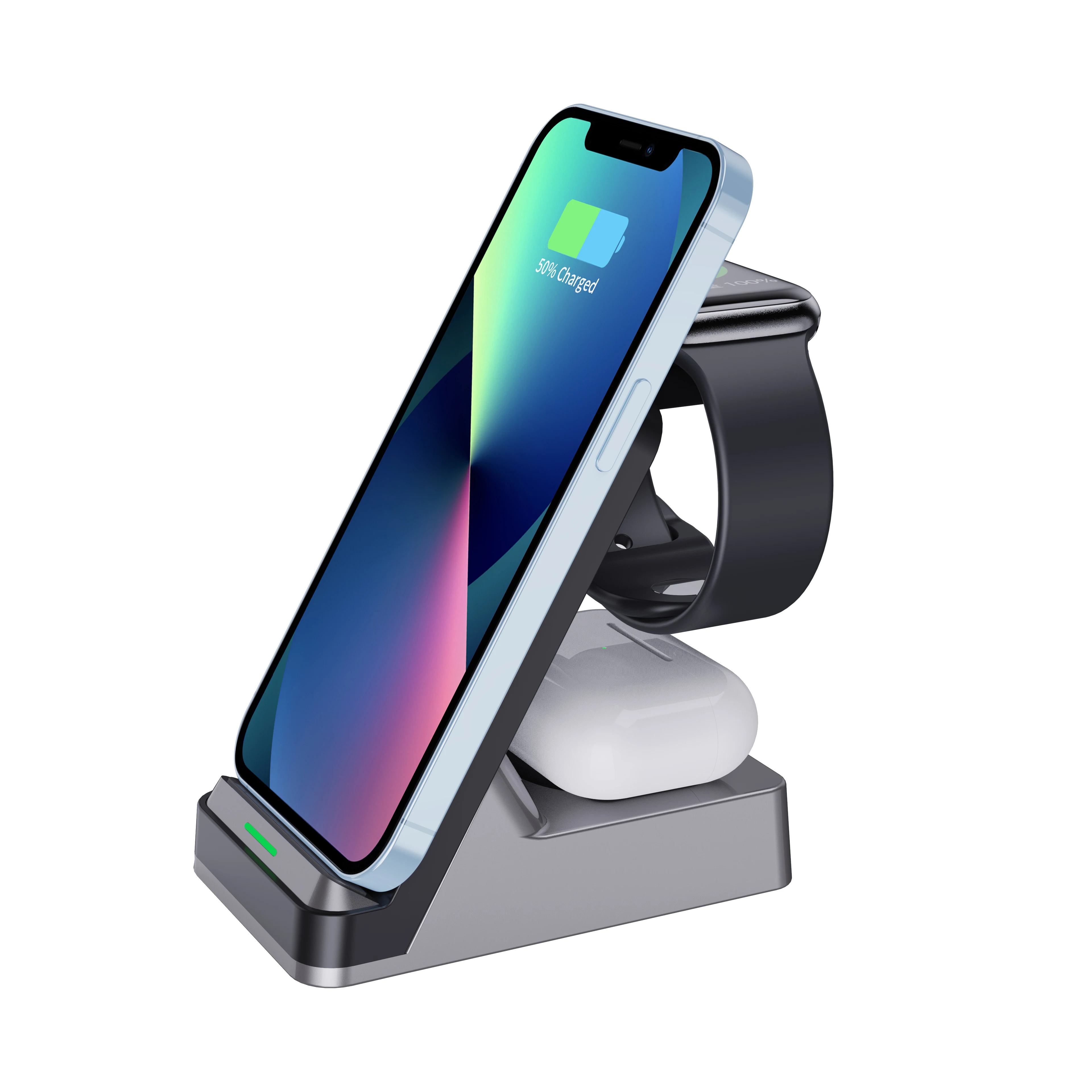 3 In 1 Wireless Charger Stand Fast Charging Cell Phone Holder Portable ...