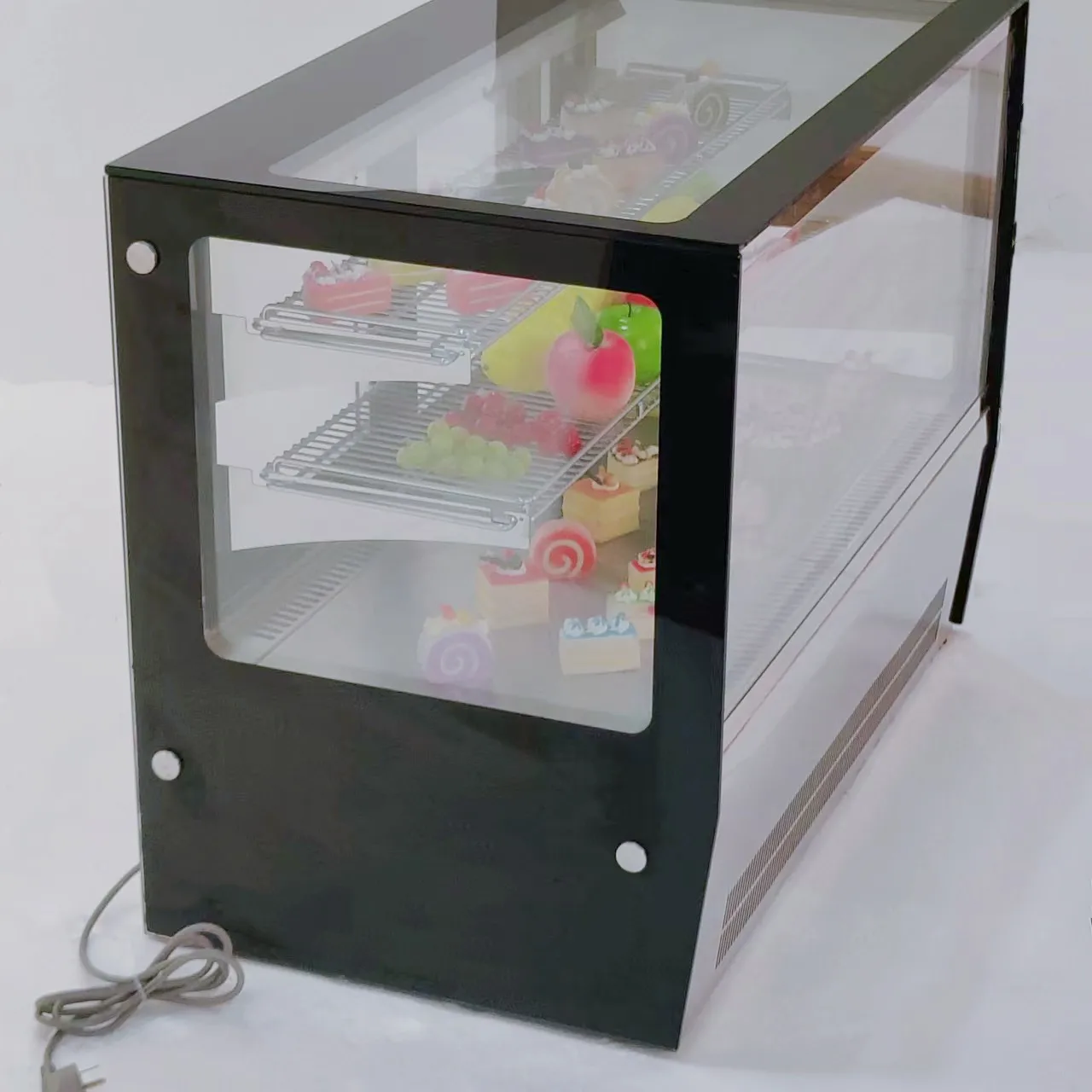 Mini Cake Showcase Cooler - Curved Glass Display Fridge