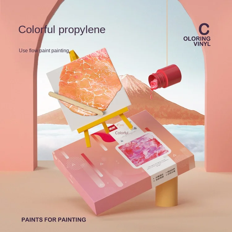 18 Color Acrylic Violent Bear Fluid Painting Material Set 60ml Flow ...